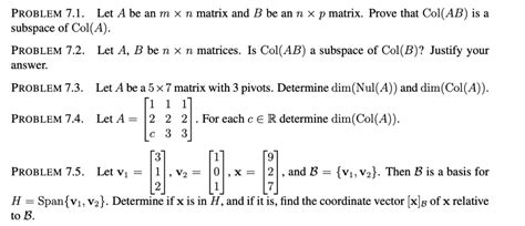 Solved PROBLEM Let A Be An Mn Matrix And B Be An Np Chegg Com