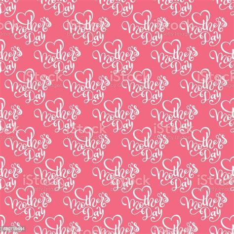 핑크 배경에 어머니의 날 문자 손으로 완벽 한 패턴입니다 배너 포스터 전단지 초대장에 대 한 서식 파일 패턴에 대한 스톡 벡터 아트 및 기타 이미지 Istock