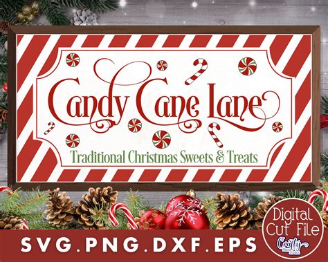 Candy Cane Lane Svg Farmhouse Christmas Svg Files Christmas Etsy