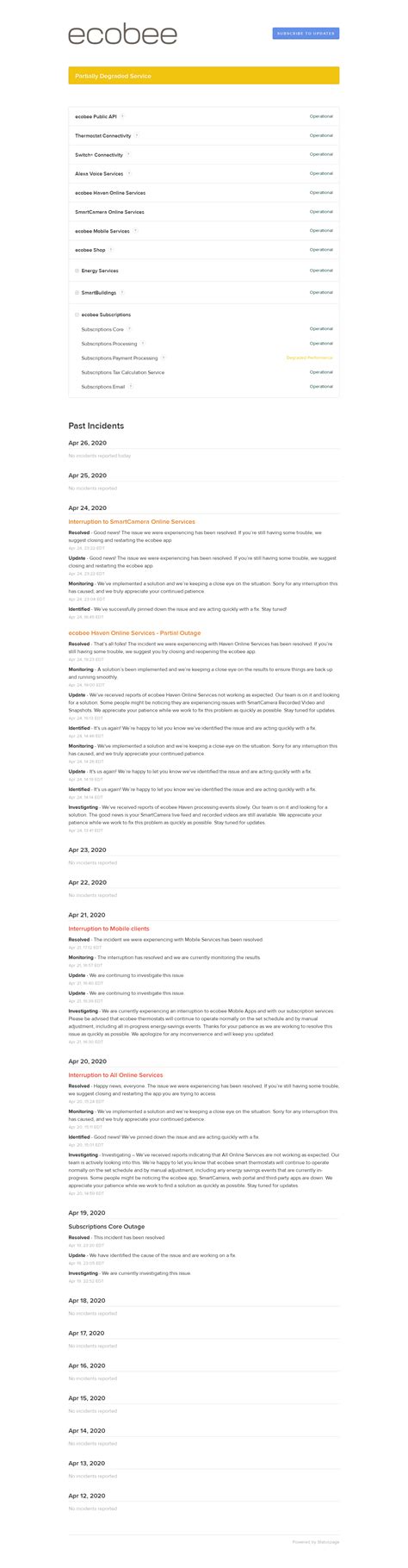 Ecobee Status