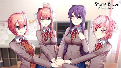 Dokis In A Circle Commissioned For The Ddlc Mod T By Stormblazed On
