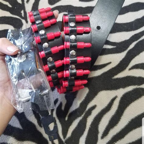 Red Bullet Belt Plastic Bullets Has Depop