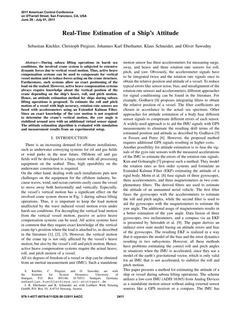 pdf real time estimation of a ship s attitude