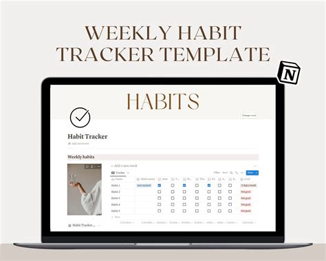 Notion Template Notion Habit Tracker Atomic Habits Weekly Etsy Uk