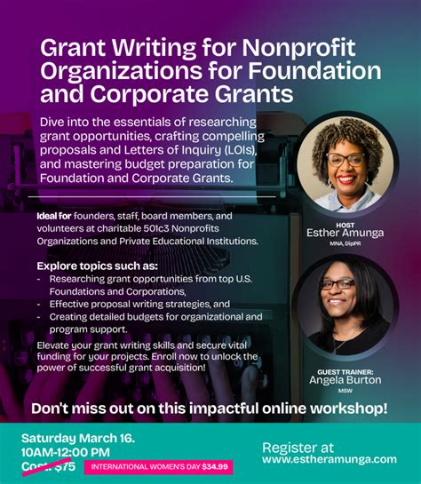 Grant Writing For Non Profit Organizations Esther Amunga