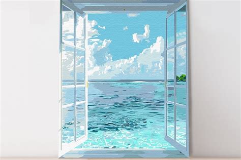 Diy명화그리기 명화그리기 창문의 해변 캔버스페인팅 Diy 유화그림 직장인취미 오늘의집 쇼핑