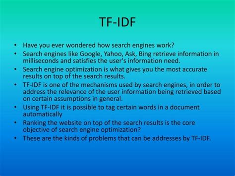 Information Retrieval 10 Tf Idf And Bag Of Words Pptx Search Internet