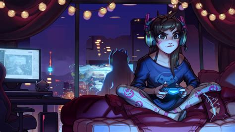 Gamer Anime Girl Wallpapers Wallpaper Cave