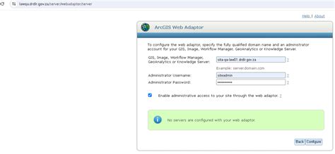 Unable To Configure The ArcGIS Server Site With The Web Adaptor IIS Geographic