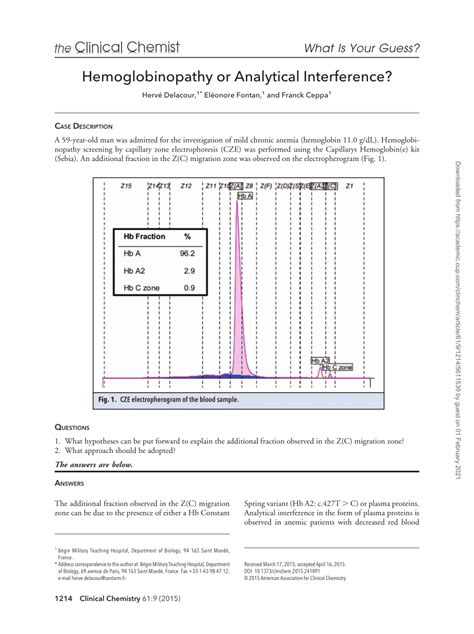 Pdf Hemoglobinopathy Or Analytical Interference