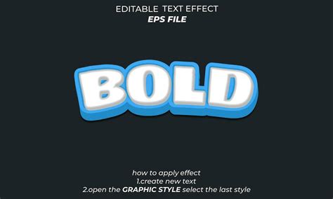 Bold Text Effect Typography 3d Text 25695161 Vector Art At Vecteezy