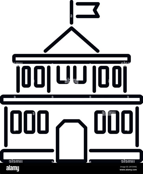 Campus Building Icon Outline Vector University Education Training