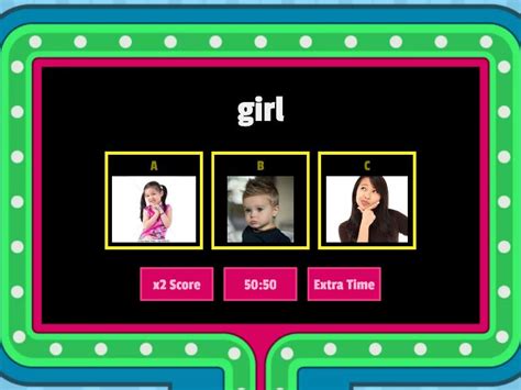 Lesson 單字 woman man babe girl Gameshow quiz