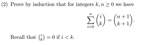 Solved 2 ﻿prove By Induction That For Integers K N≥0 ﻿we