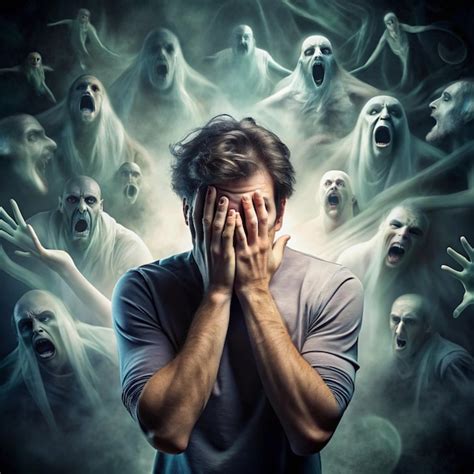 Person With Schizophrenia Seeing Hallucinations Of Ghosts And Spirits