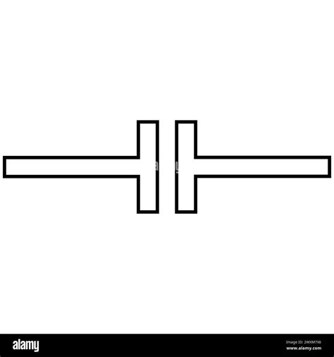 Schematic Designation Capacitor Capacitor For Storing Charge Electric Field Energy Stock Vector