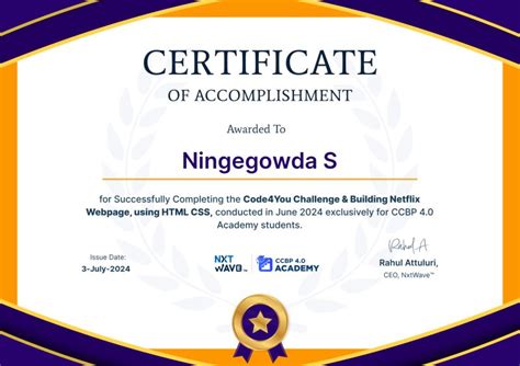 Ningegowda S On Linkedin Nxtwave Rahulattuluri Ccbp Code4you Html