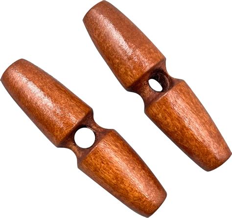 20x Wooden Toggle Horn Buttons 1 Hole Bag Handmade Craft Diy Sewing Wood Buttons