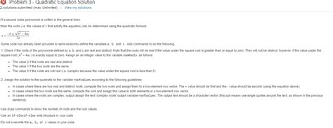 Solved If A Second Order Polynomial Is Written In The