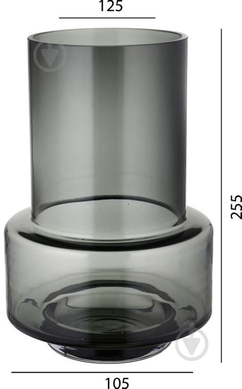 ᐉ Ваза стеклянная Wrzesniak Glassworks 25 см серая • Купить в Киеве Украине • Лучшая цена в