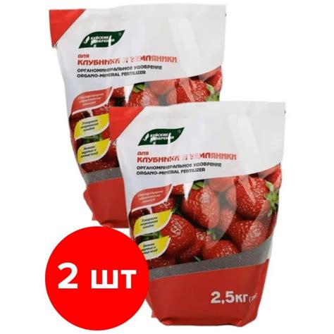 Комплексное органоминеральное удобрение Буйские удобрения для клубники и земляники 2шт по 2 5