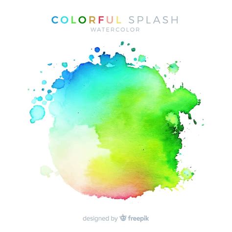 현실적인 수채화 튄 배경 무료 벡터
