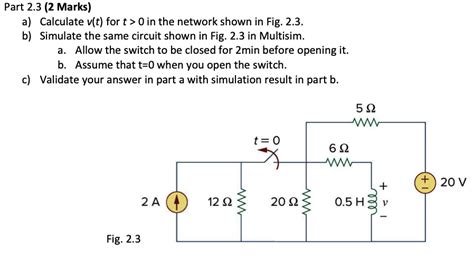 solved part 2 3 2 marks a calculate v t for t 0 in the