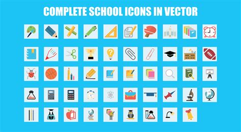 All School Icons Vector File Adobe Illustrator Artwork 15597421 Vector Art At Vecteezy