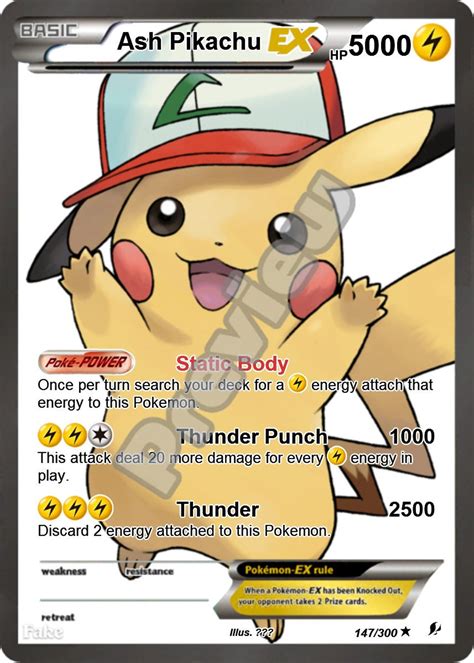 Carte Ex Pikachu De Ash Pokemon 3d Shining Cat Eye Elf Card English