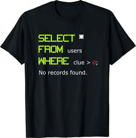 Query Sql Database Programmer Medical Coder Healthcare T Shirt