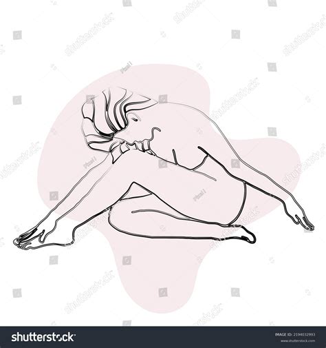 Naked Girl Laying Down Line Art Stock Illustration Shutterstock