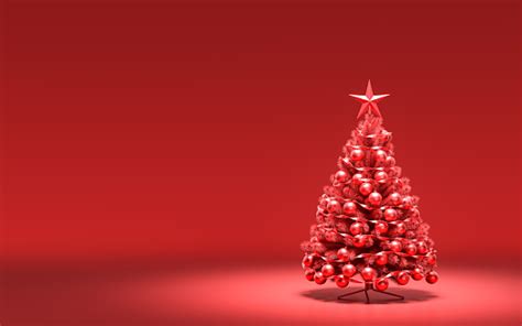 복사 공간 3d 렌더링이 있는 빨간색 배경에 단색 단색 단색 색의 장식이없는 단일 크리스마스 트리 0명에 대한 스톡 사진 및 기타 이미지 Istock