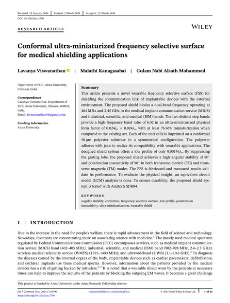 Conformal Ultra‐miniaturized Frequency Selective Surface For Medical Shielding Applications