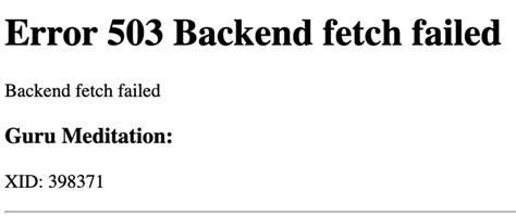 Varnish Caching And 503 Backend Fetch Failed Dev Community