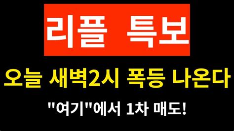 리플 코인 오늘 새벽2시 폭등 나옵니다 반드시 여기 0000원에서 1차 매도하세요 조정 후에 다시 들어가시면 됩니다