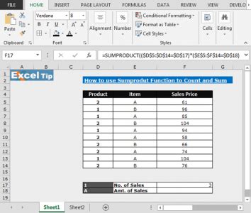 Modifying A SUMPRODUCT Function To Return A Sum Rather Than A Count