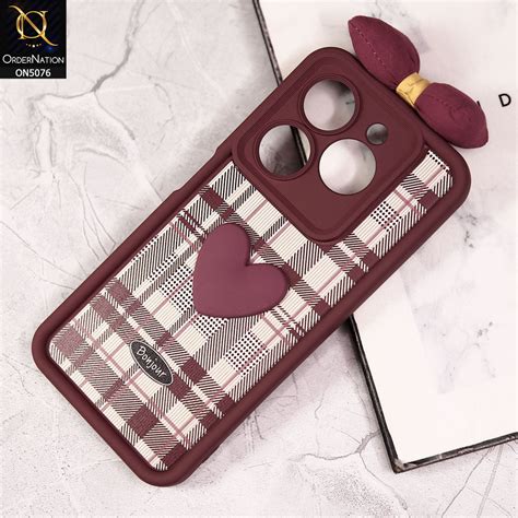 Tecno Pop 8 Cover Red Trendy 3d Bow Knot Love Heart Soft Case With Ordernation