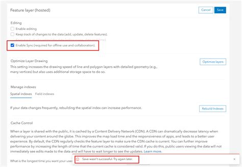 Arcgis Online Enable Sync On Feature Layer Doesnt Work Geographic
