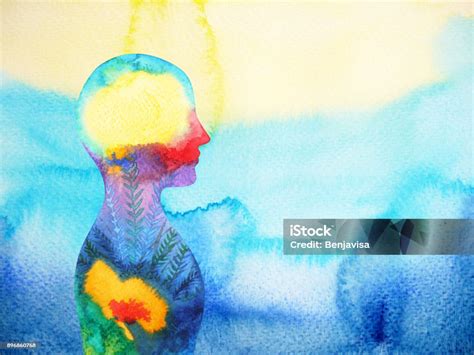 인간의 머리 차크라 전원 영감 추상 생각 세계 당신의 마음 수채화 그림 속 우주 인체에 대한 스톡 벡터 아트 및 기타 이미지 인체 사람 뇌 내부 Istock