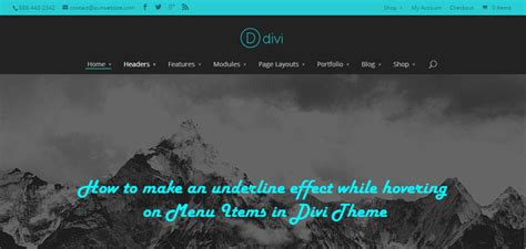How To Make An Underline Effect While Hovering On Menu Items In Divi Theme Epic Web Solutions