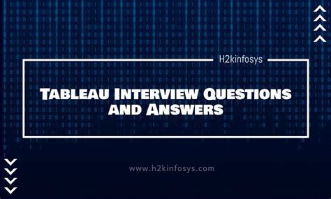 latest tableau interview questions and answers