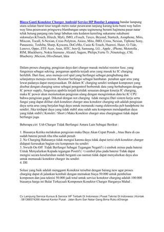 Biaya Ganti Konektor Charger Android Pdf