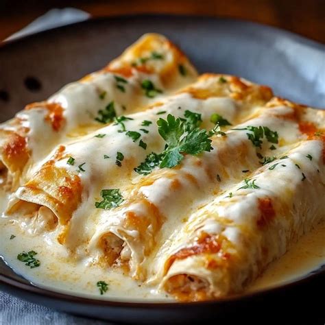 Delicious Chicken Enchiladas With Sour Cream White Sauce Recipe
