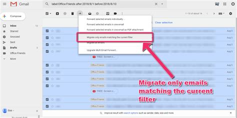 How To Migrate Only Emails Matching Current Filter Using Multi Email Forward Cloudhq Support