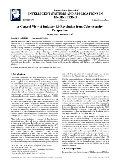 Pdf International Journal Of Intelligent Systems And Applications In Engineering A General