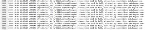 warning syncworker 7 [nnectionpool] connection pool is full