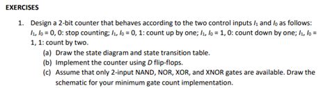 Solved EXERCISES 1 Design A 2 Bit Counter That Behaves Chegg Com