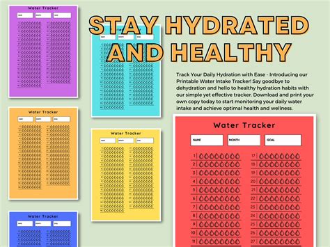 Water Intake Tracker Printable Tracker Monthly Water Tracker 31 Day