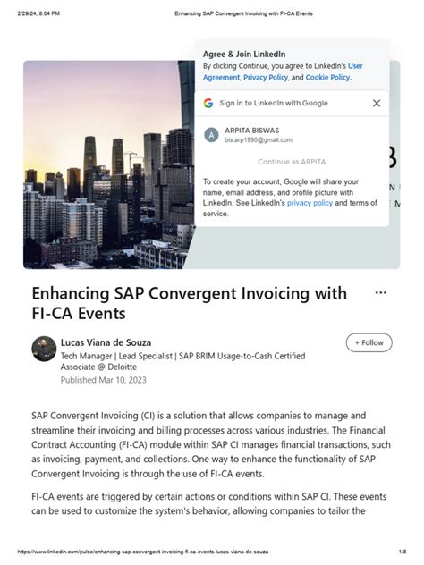 Enhancing Sap Convergent Invoicing With Fi Ca Events Pdf Invoice Linked In
