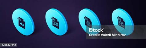 Isometric Bmp 파일 문서 Html Doc 및 Otf 아이콘을 설정합니다 벡터 0명에 대한 스톡 벡터 아트 및 기타 이미지 Istock